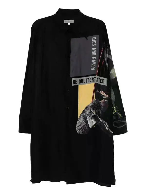Yohji Yamamoto Graphic-print Shirt - Black