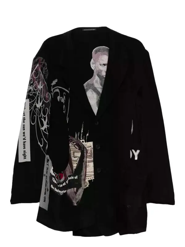 Yohji Yamamoto Asymmetric Hem Jacket - Black