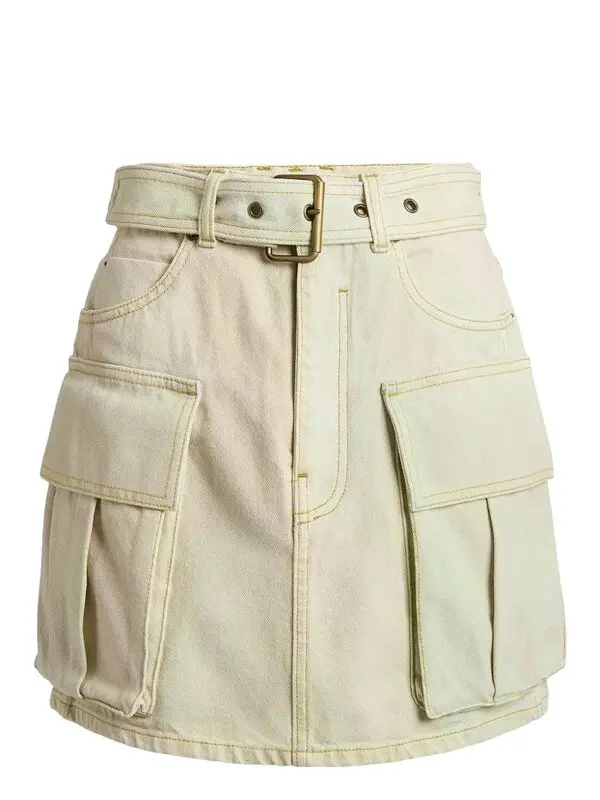 Balmain Denim Mini Skirt - Neutrals