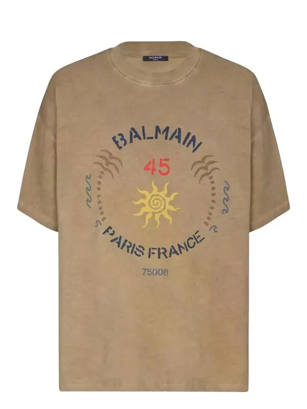 Balmain Crew-neck Short-sleeve T-shirt - Neutrals