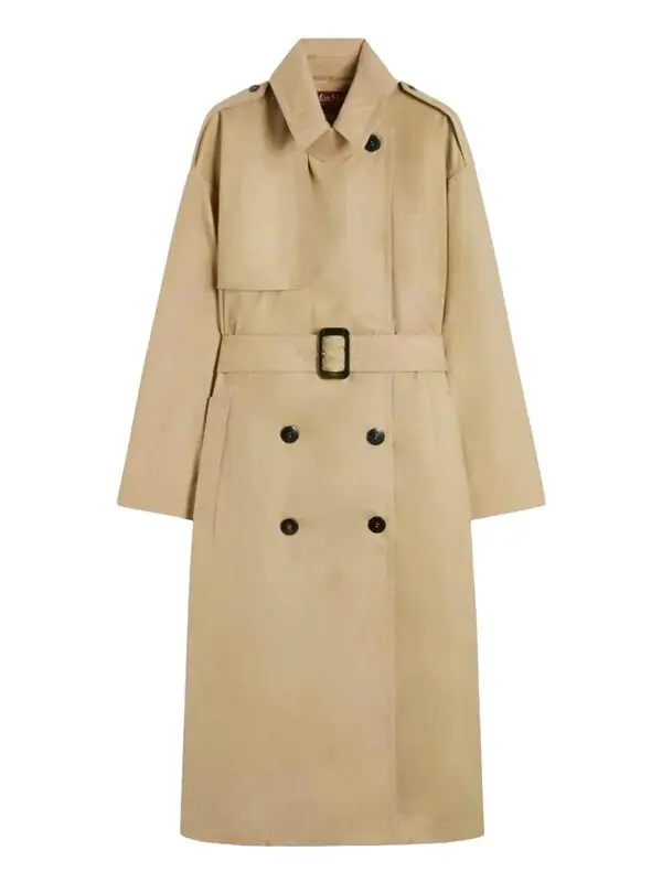 Max Mara Belted Cotton Trench Coat - Neutrals