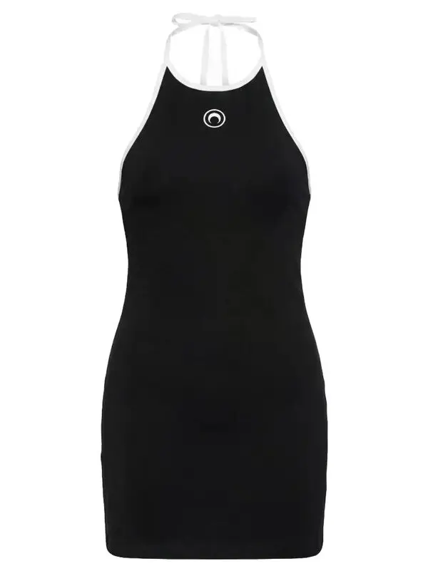 MARINE SERRE Moon Logo Jersey Dress - Black