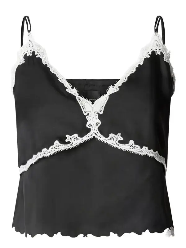 Pinko Lace Trim Tank Top - Black