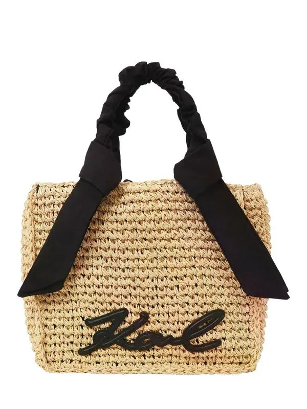 Karl Lagerfeld Signature Scarf Beach Bag - Neutrals