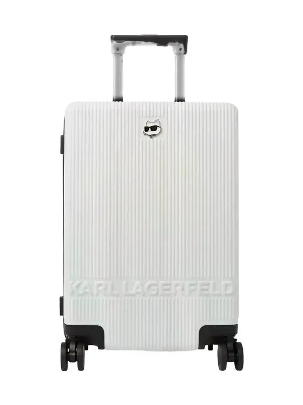 Karl Lagerfeld Ikon Choupette Logo-embossed Hard Luggage - White