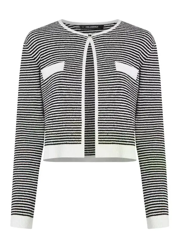 Karl Lagerfeld Striped Cardigan - Black