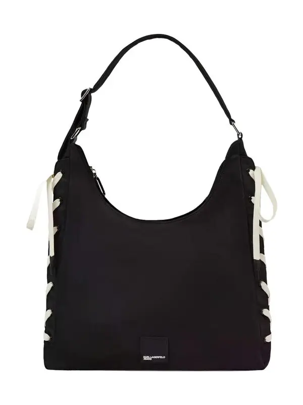Karl Lagerfeld Lace-up Detail Tote Bag - Black