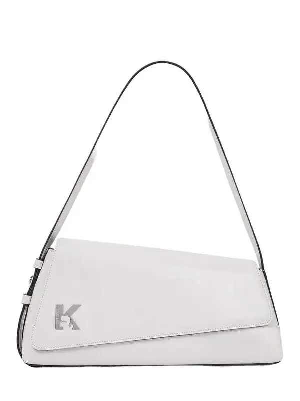 Karl Lagerfeld Leather Shoulder Bag - White