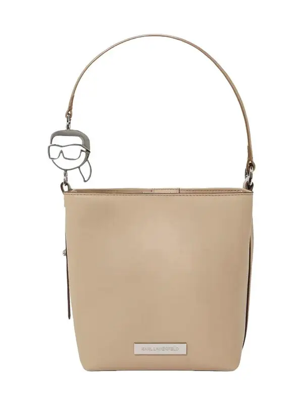 Karl Lagerfeld Logo-plaque Bucket Bag - Neutrals