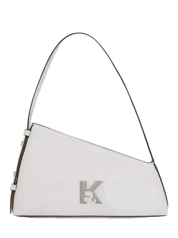 Karl Lagerfeld Geo Leather Shoulder Bag - White