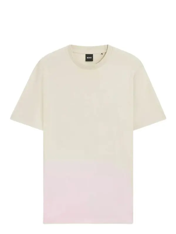 BOSS Inner-monogram T-shirt In A Cotton Blend - Neutrals