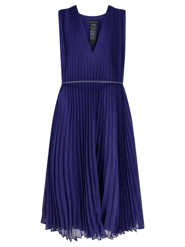Max Mara Mxecapsula Pleated Long Dress - Purple