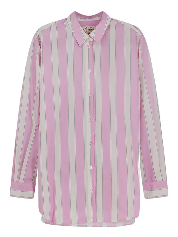 MC2 SAINT BARTH Brigitte Striped Cotton Shirt - Pink