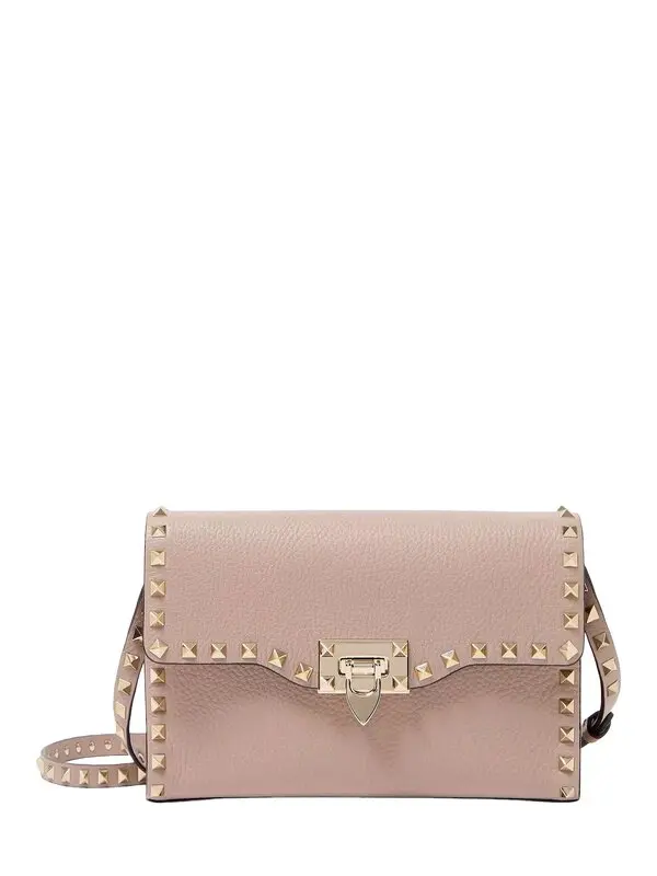 Valentino Garavani Rockstud Leather Crossbody Bag - Beige
