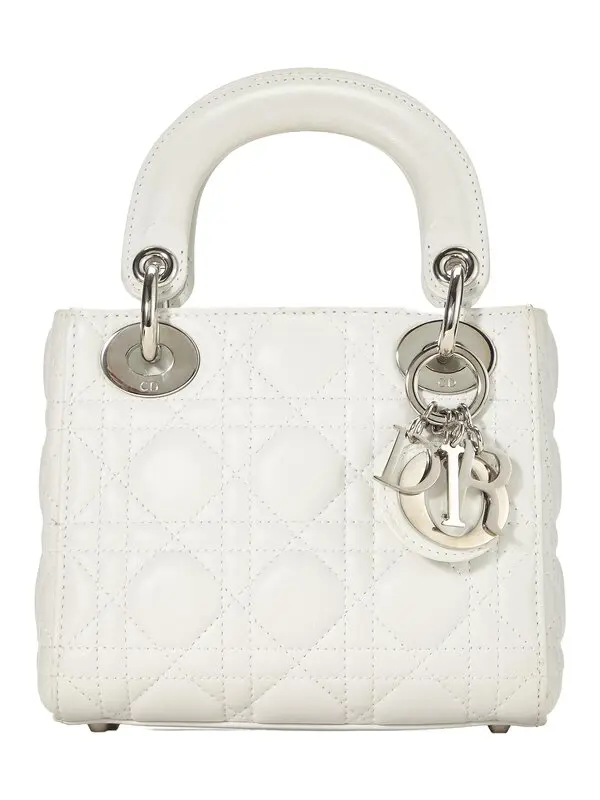 Dior Cannage Quilted Lambskin Lady - White