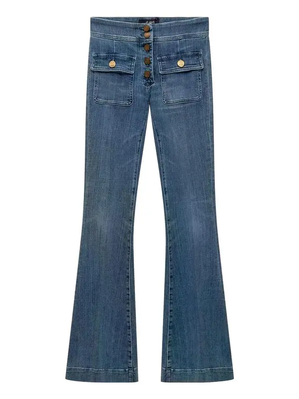 THE SEAFARER Anais Button Pocket Jeans - Blue