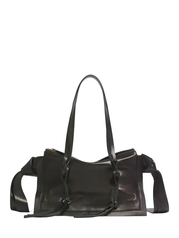 Marni Knotted-ties Shoulder Bag - Black