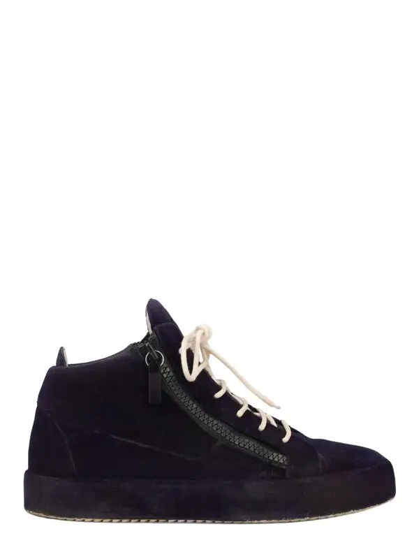GIUSEPPE ZANOTTI Zip-detail Leather Sneakers - Blue