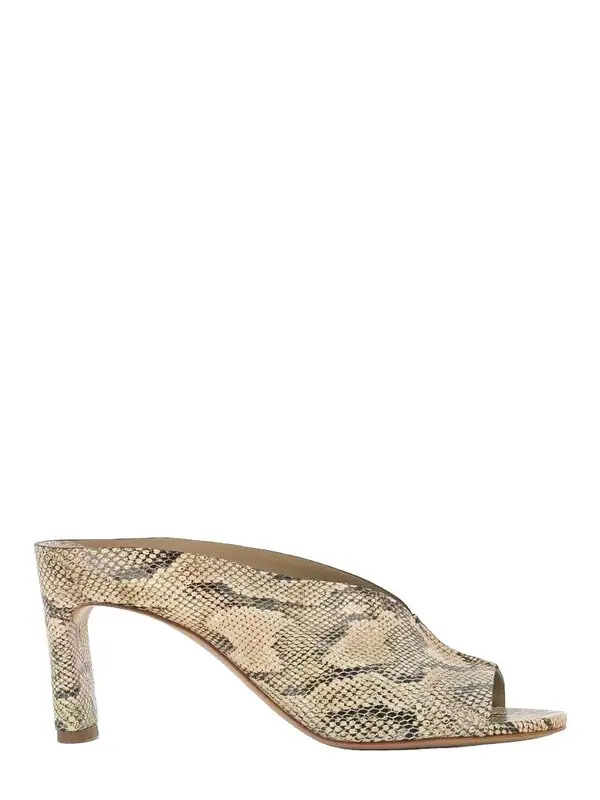 DEL CARLO Snake-print Open Toe Sandals - Neutrals