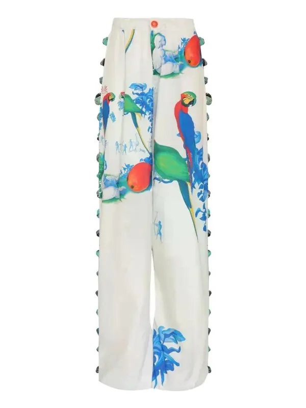 AMIR SLAMA Printed Trousers - White