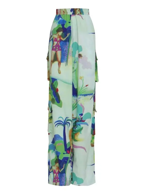 AMIR SLAMA Printed Trousers - Green