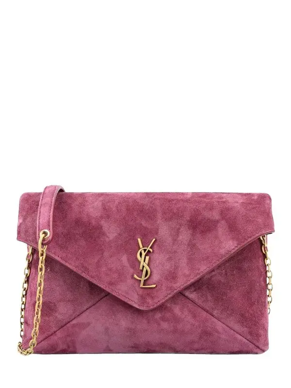 Saint Laurent Small Cassandre Chain Shoulder Bag - Pink