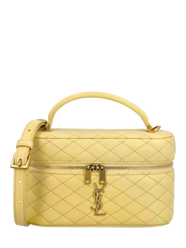 Saint Laurent Gaby Quilted Top-handle Vanity Bag - Yellow
