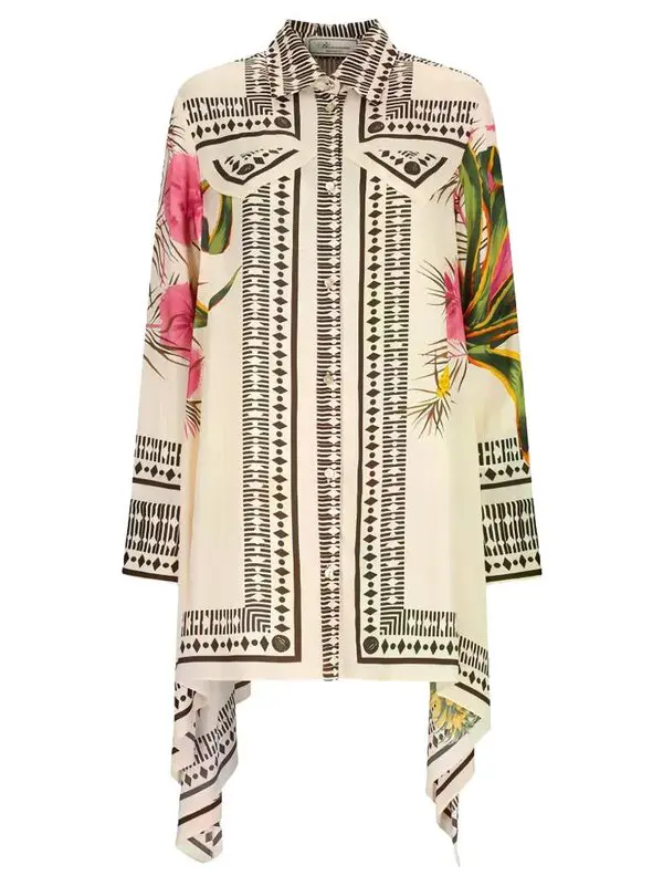 Blumarine Printed Mini Dress - Neutrals