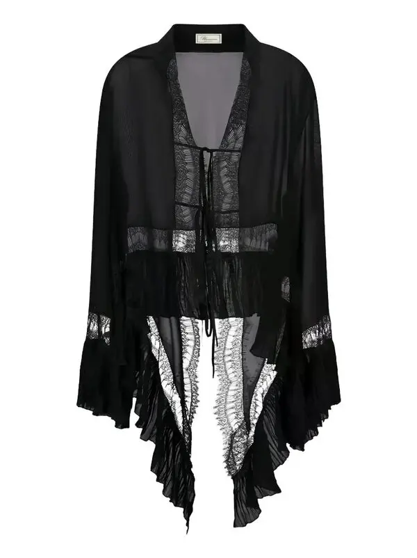 Blumarine Georgette Lace Blouse - Black