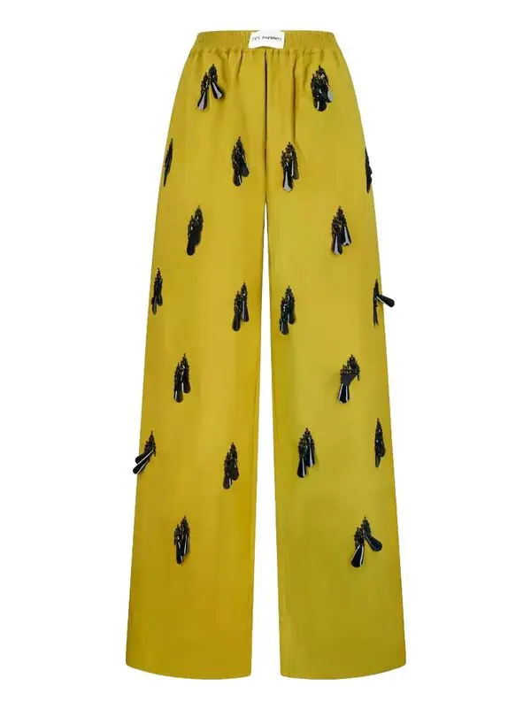 DES_PHEMMES Beaded Trousers - Yellow