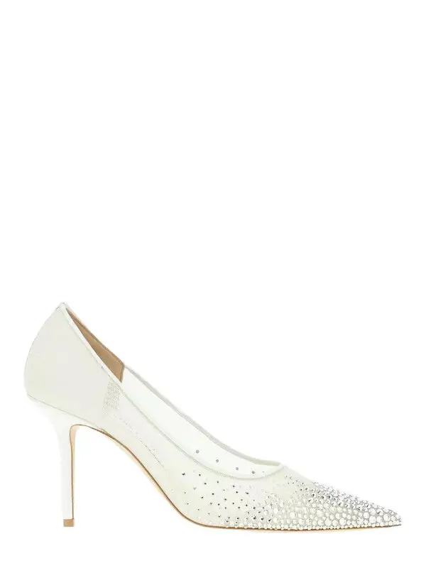 JIMMY CHOO Love Crystal-embellished Pumps - White