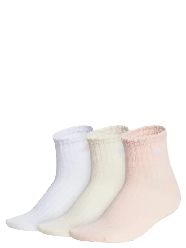 Adidas Sport Fashion 3-pack Quarter Socks - Blush Pink / Wonder White / Semi Ice Tangerine