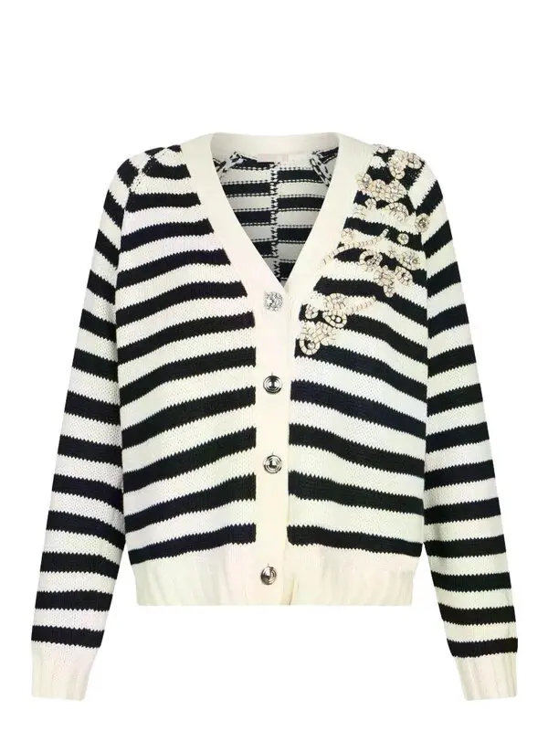 Liu Jo Striped Buttoned Cardigan - Neutrals