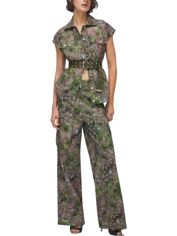 Liu Jo Printed Cargo Pants - Brown