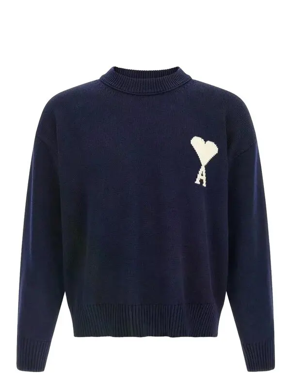 Ami Intarsia Crew-neck Sweater - Blue