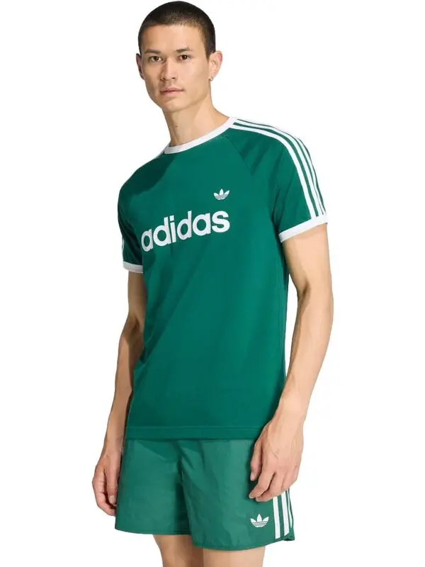 Adidas 3-stripes Slim Ringer Tee - Collegiate Green