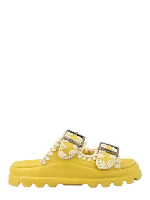 Mou Eva Two-buckle Platform Sandals - Yellow