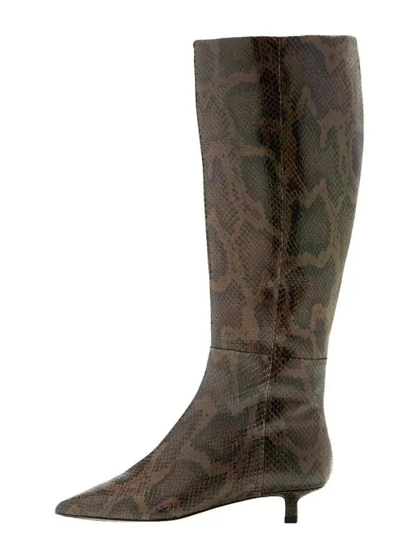 AeydĒ Sabrina Snake-print Boots - Brown