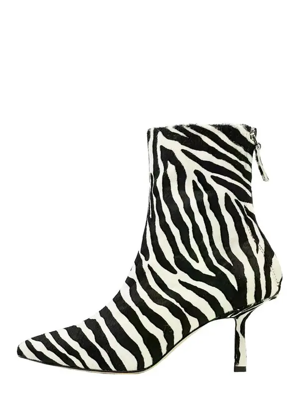 Studio Amelia Petra Zebra-print Ankle Boots - White