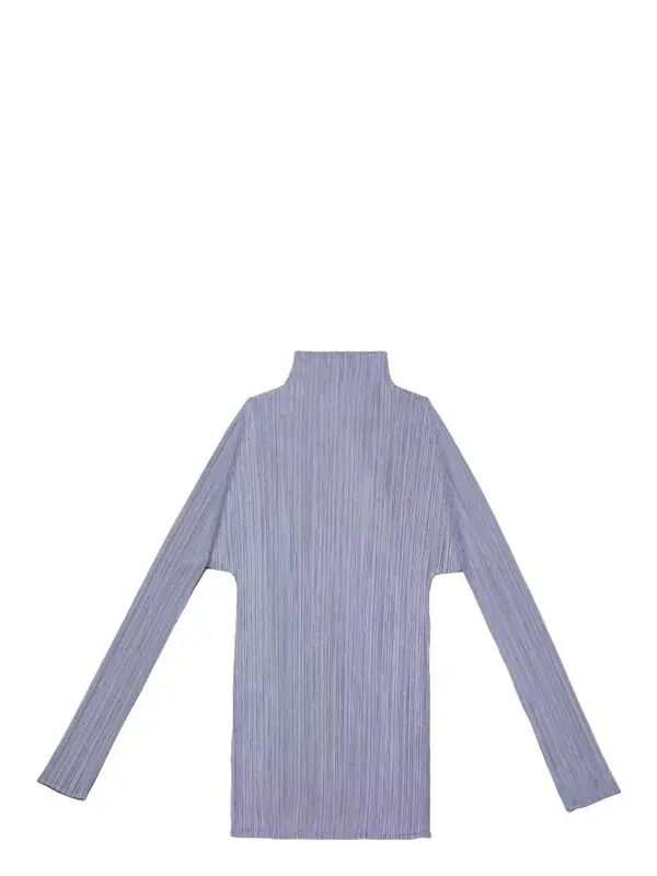 Issey Miyake Pleated Funnel-neck Top - Grey