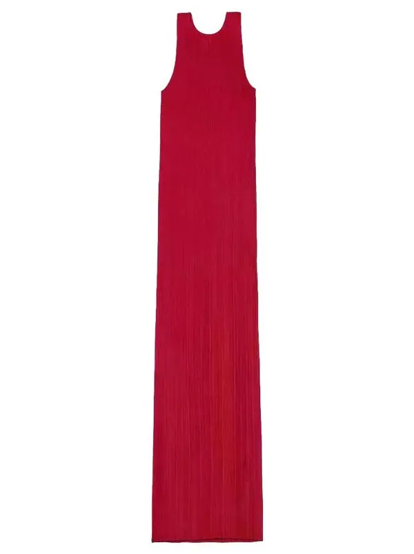 Issey Miyake Pleated Dress - Red