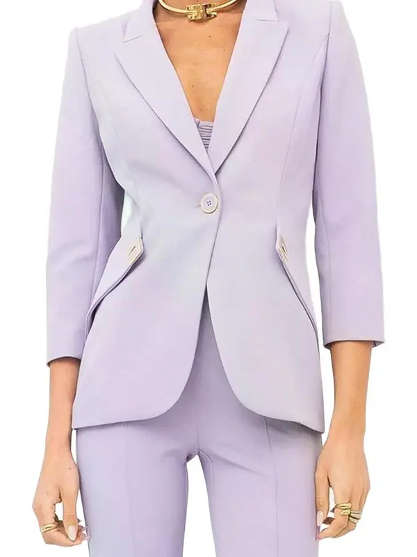 Elisabetta Franchi Button Trim Blazer - Purple