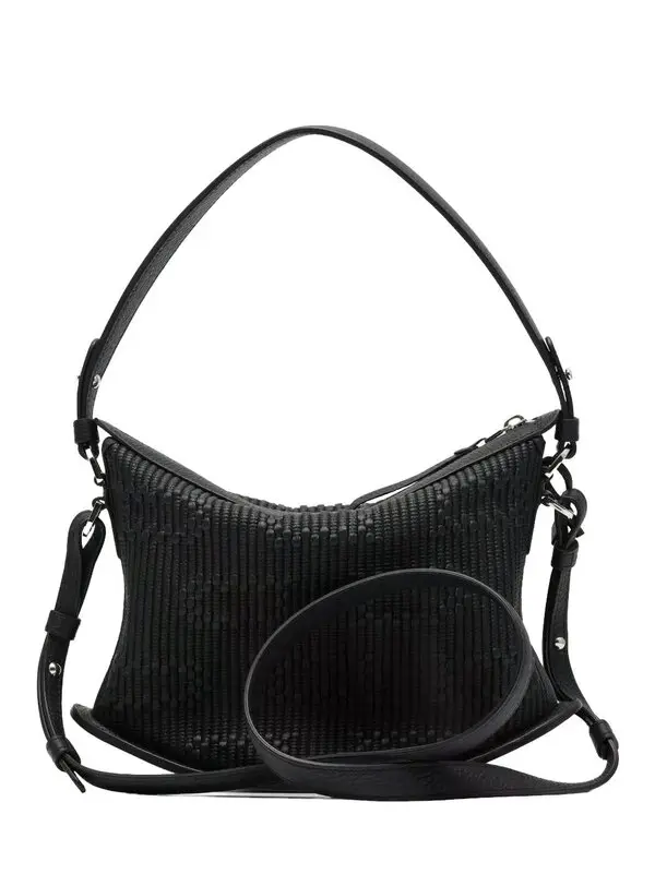 Delvaux Pin Swing Textured Shoulder Bag - Black