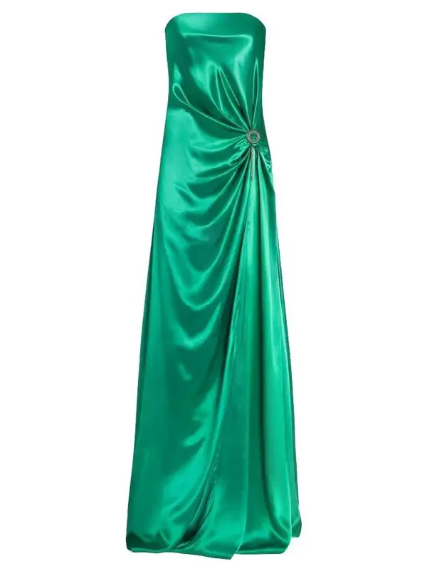 GENNY Embellished Knot Maxi Dress - Green