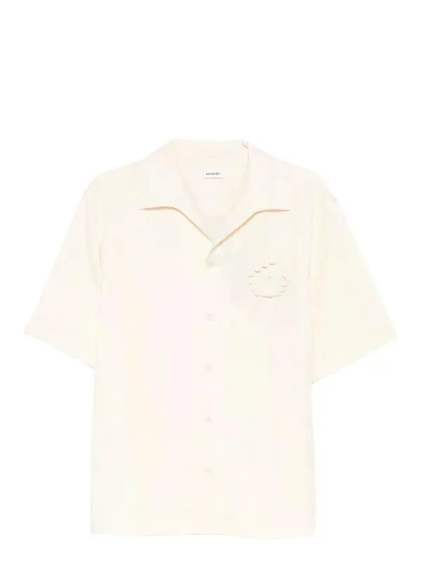 Sandro Loose-fit Floral Crochet Shirt - Neutrals