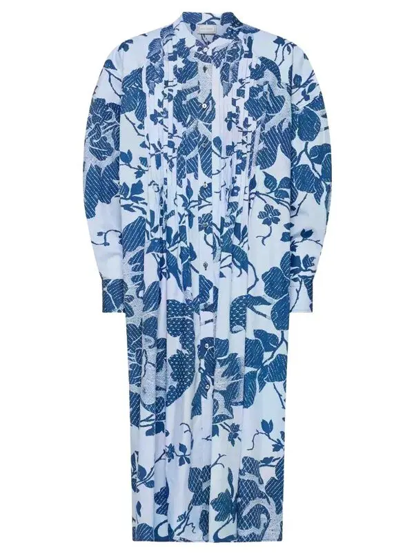 PIERRE-LOUIS MASCIA Rhi Floral Midi Shirt Dress - White