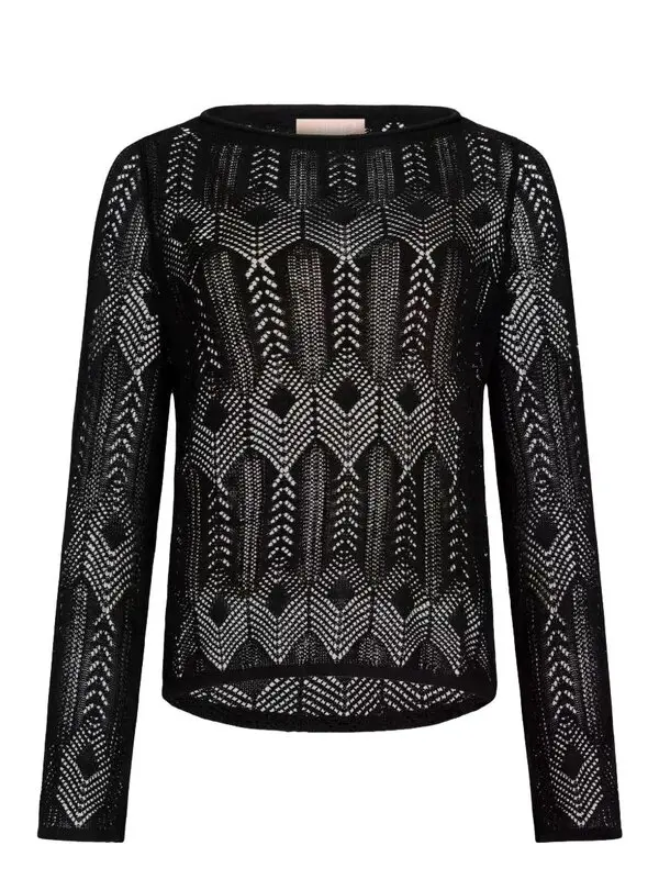 Liu Jo Openwork Crew-neck Sweater - Black