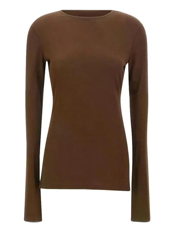 ENTIRE STUDIOS Sheer Long Sleeve Top - Brown