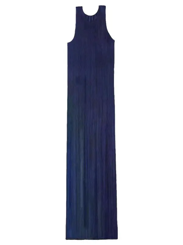 Issey Miyake Pleated Midi Dress - Blue