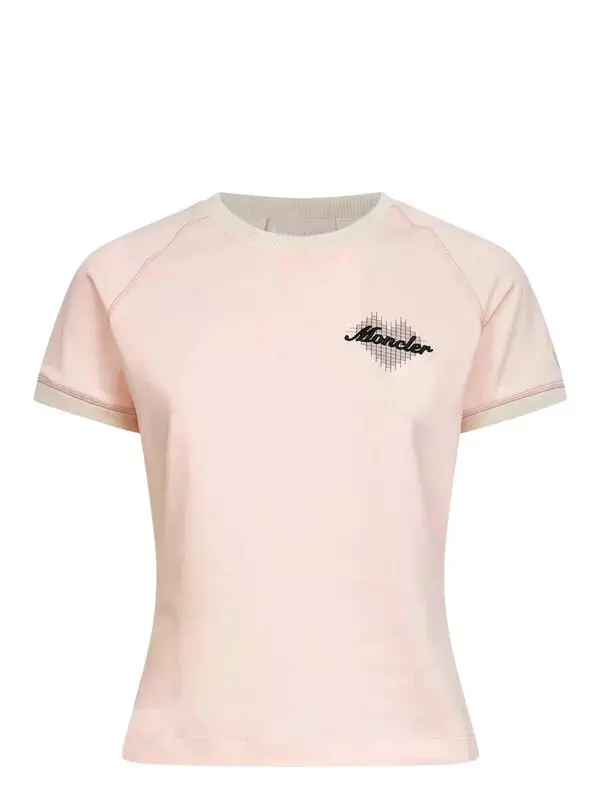 Moncler Heart-print Ribbed T-shirt - Pink